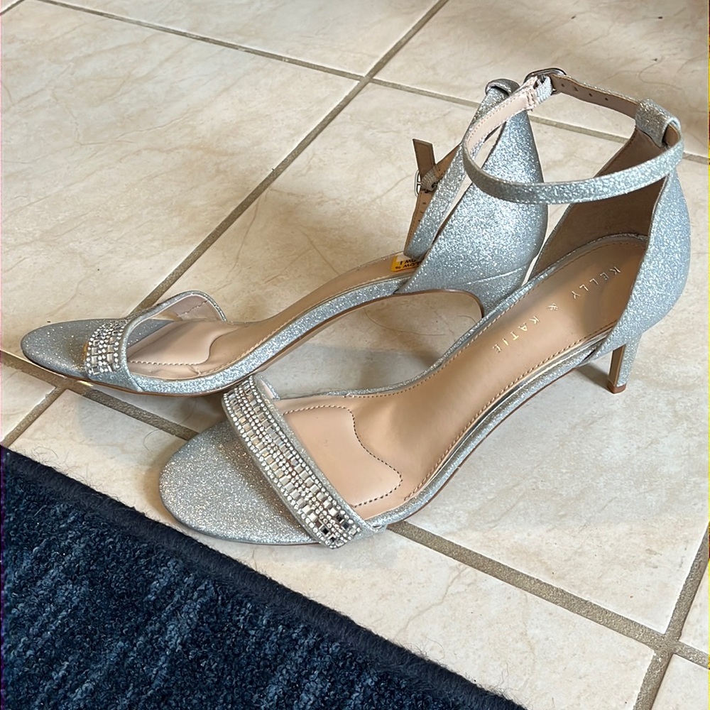 Silver Sparkly Kelly & Katie Heels - Gem